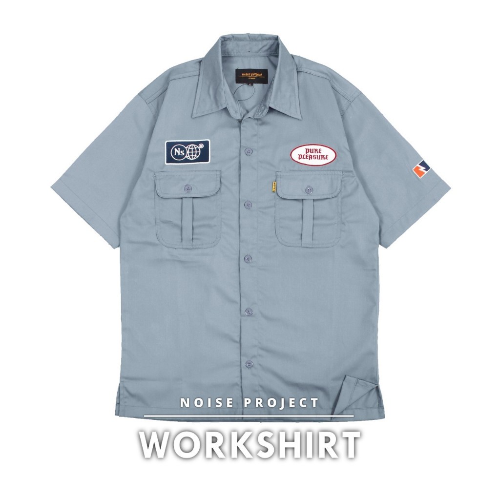 Jual SIXTEEN - Workshirt Kemeja Klasik Cowok American Drill Canvas Full ...
