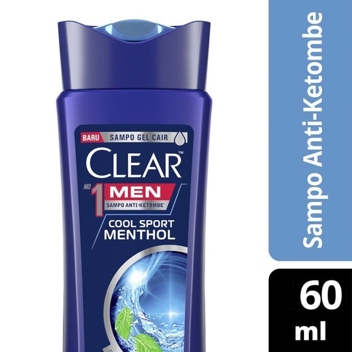 Jual Clear Men / ClearMen Cool Sport Menthol Shampoo Kemasan 60ML / 60 ...
