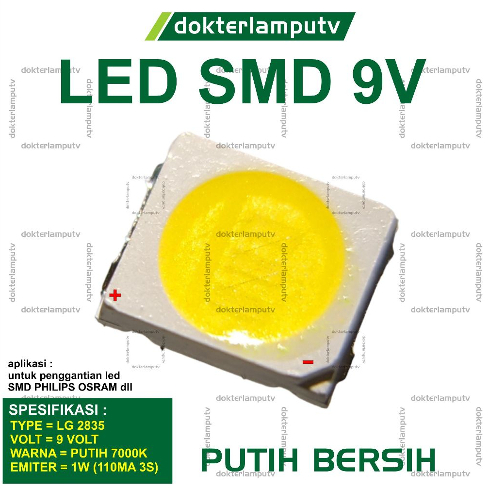 Jual LED SMD 2835 9V 1W PUTIH UNTUK SERVIS LAMPU LED PHILIPS DLL LG ...