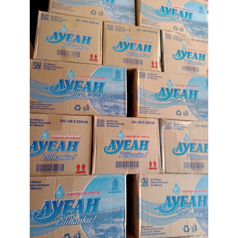 Jual AYEAH Air Mineral Dalam Kemasan 1 Karton 48Pcs x 220ml | Shopee ...