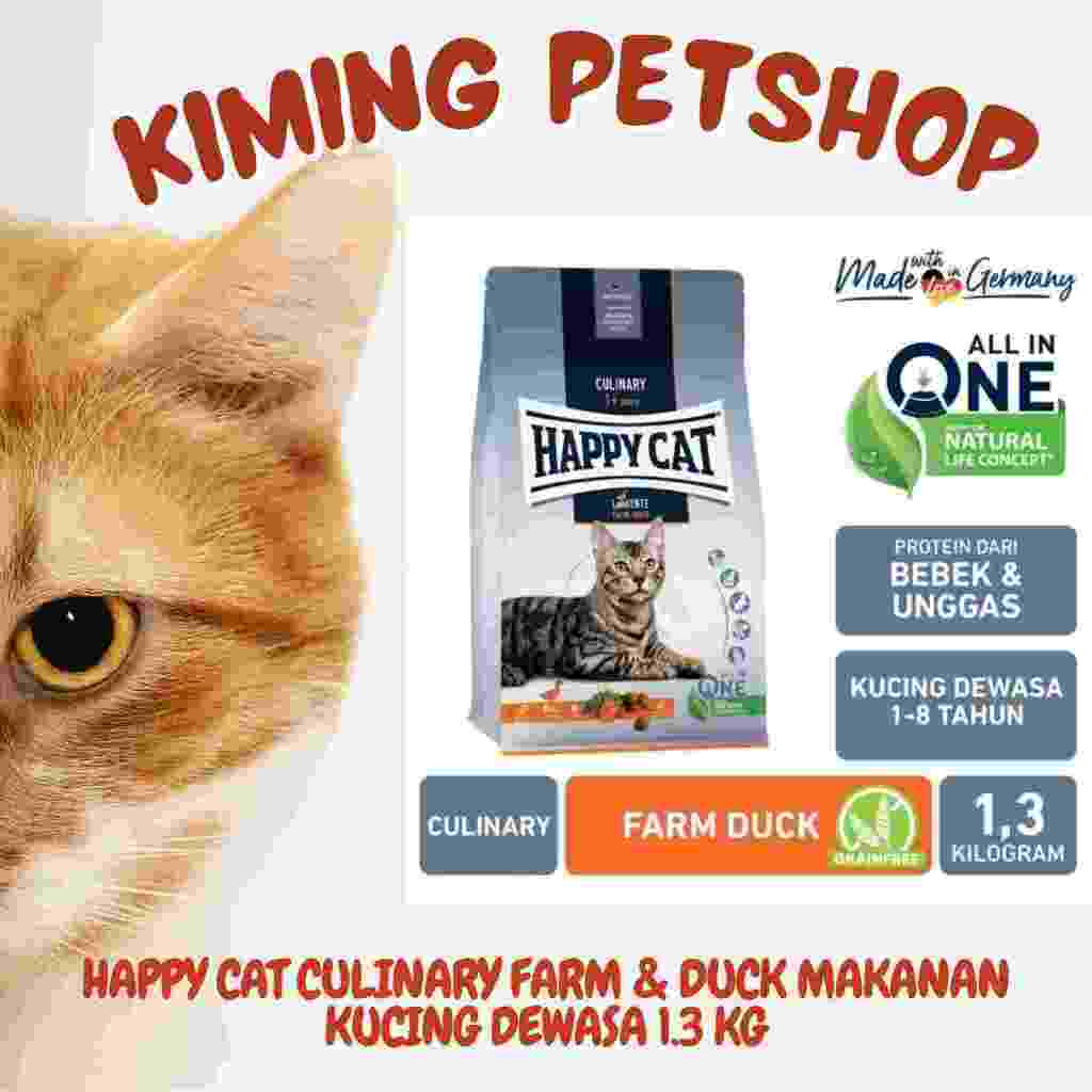 Jual HAPPY CAT CULINARY FARM DUCK Makanan Kucing Freshpack 1.3 kg ...
