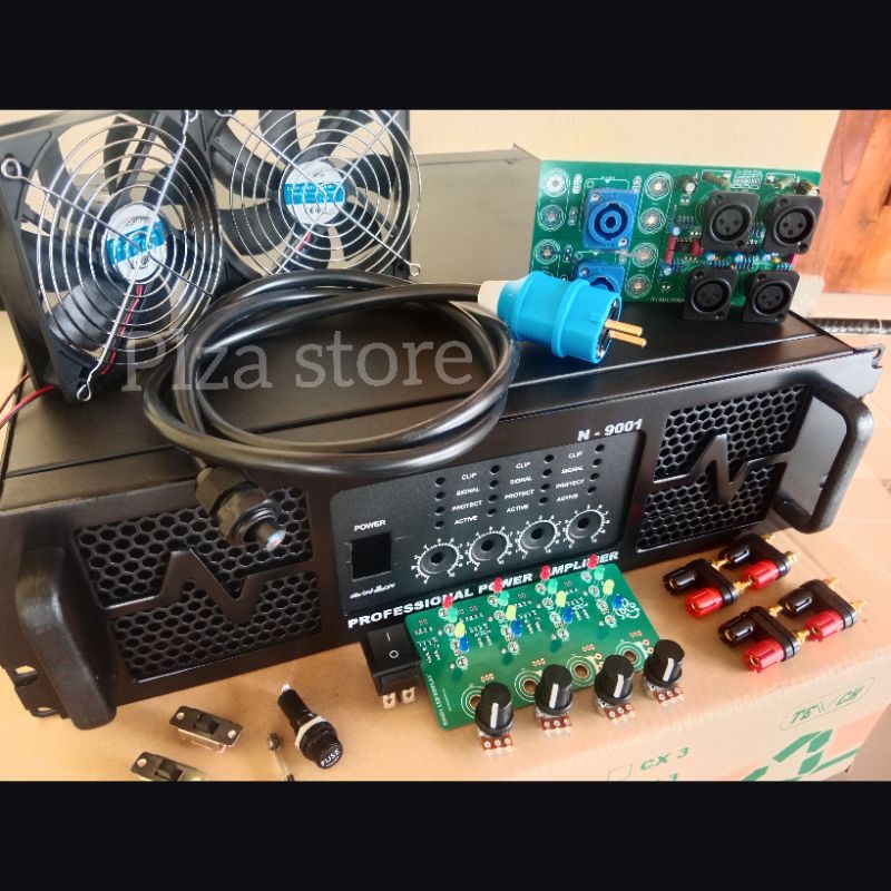 Jual Bok power amplifier N9001 4 Chanel 3U komplit aksesoris PCB dobel ...