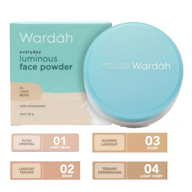 Jual Wardah Everyday Luminous Face Powder 30 g - Bedak Tabur 4 Varian ...
