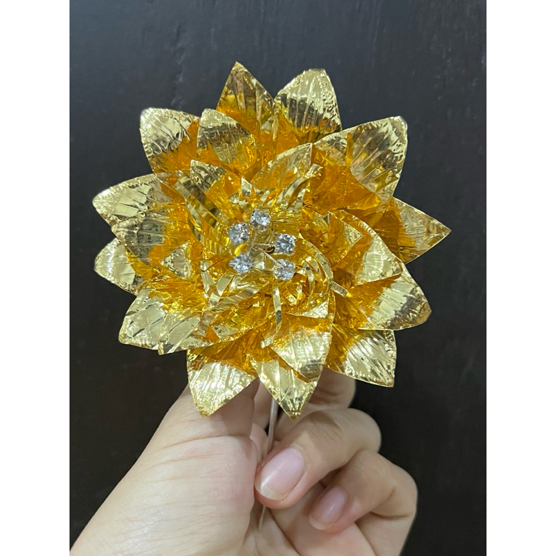 Jual Cucuk Bunga Emas Tunjung/ Teratai/ Mawar Besar Premium | Shopee ...