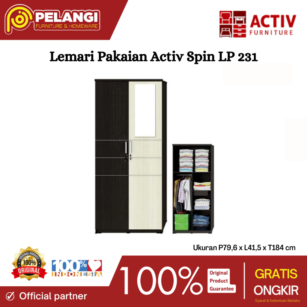 Jual Lemari Activ Spin LP 231/ LP 331 | Lemari Pakaian 2 Pintu/ 3 Pintu ...