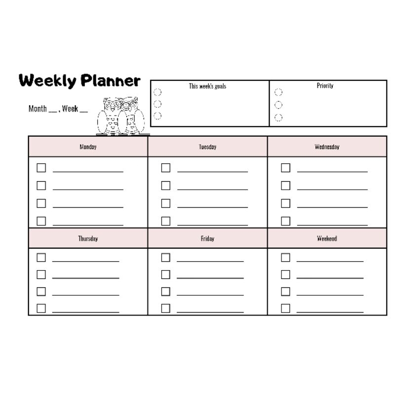 Jual Weekly Planner | Planner Produktif | Jadwal tugas | Jadwal ...