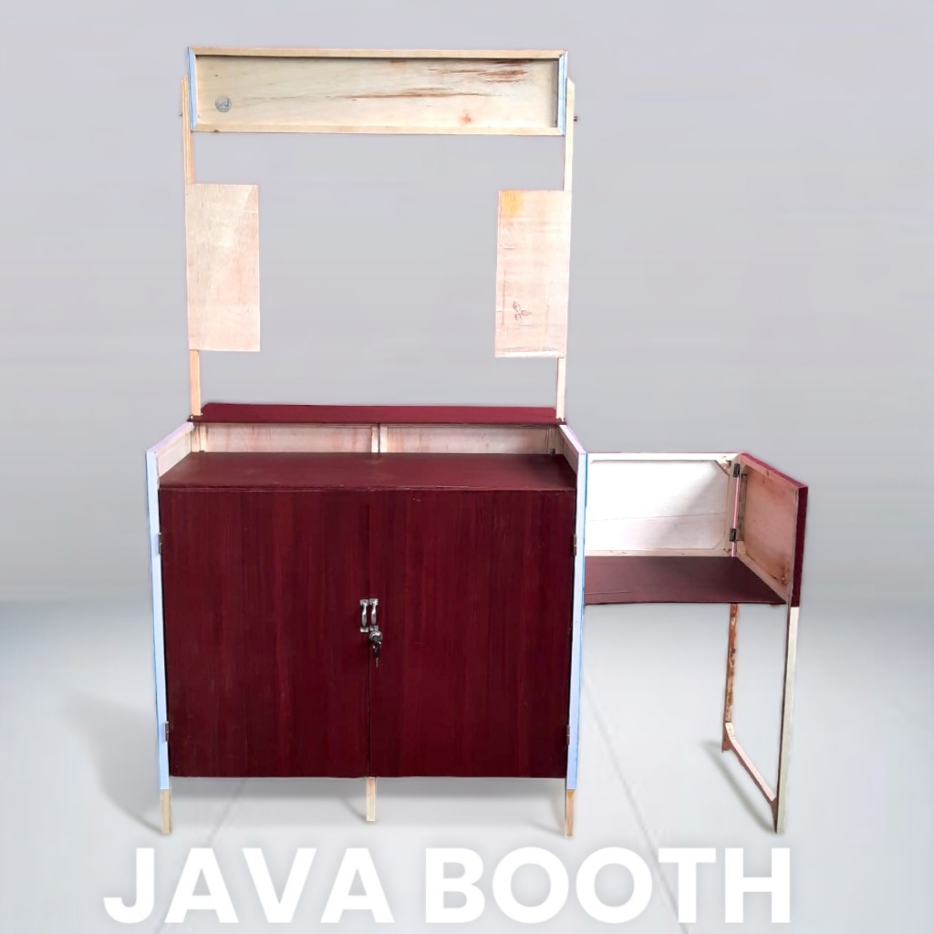 Jual Booth Portable Kayu Jumbo Pakai Pintu Bonus Rak Depan | Shopee ...