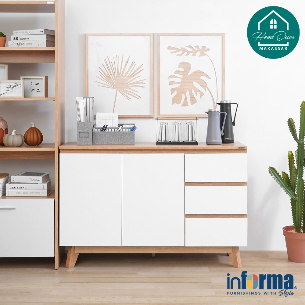 Jual Informa Preston Kabinet 2 Pintu Dengan 3 Laci - Putih/Oak | Shopee ...