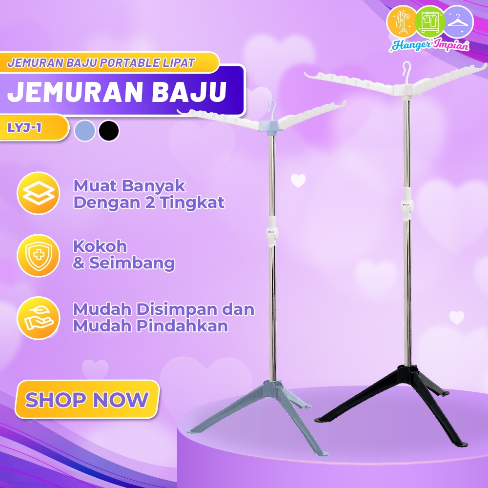 Jual Jemuran Praktis Jemuran Baju Portable Lipat Untuk Gantungan Baju 1 ...