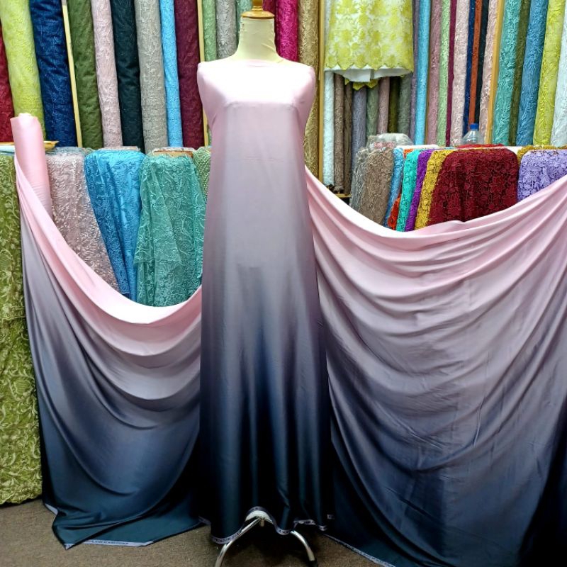 Jual kain armani gradasi/satin gradasi/armani gradasi/bahan kain ombre ...