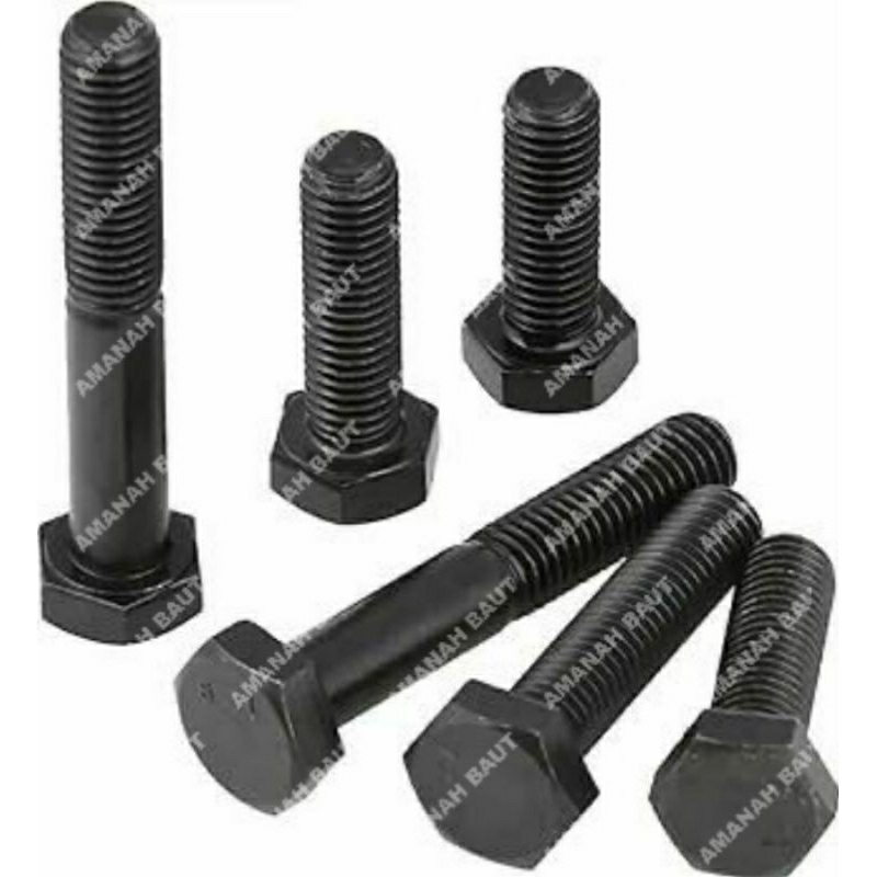 Jual Baut Mur Hitam Kunci 24 5/8" (16 mm) x 6" Inch (15 cm) Drat Kasar | Shopee Indonesia