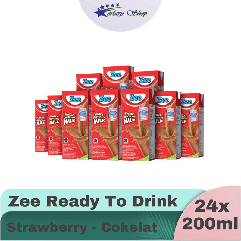 Jual Susu Zee UHT 200ml x 24pc (1karton) rasa coklat dan strawberry ...