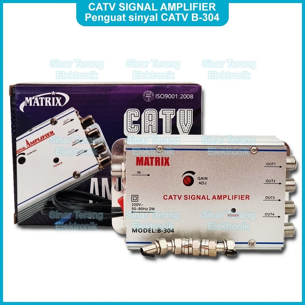 Jual CATV Signal Amplifier Matrix Penguat Sinyal TV UHF VHF 4 cabang ...