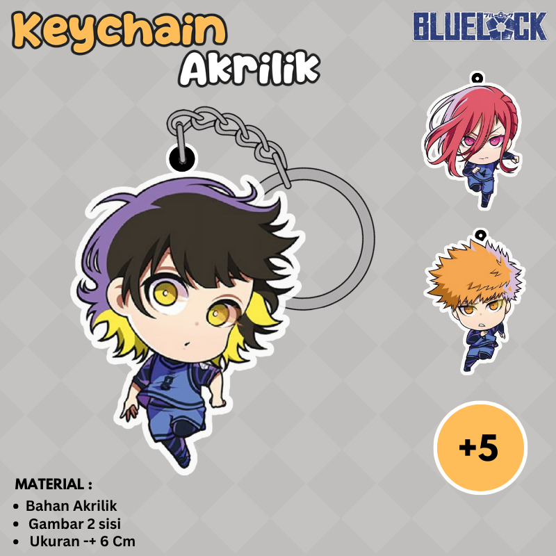 Jual [Blue Lock] Keychain & strap hp full akrilik versi Bachira ...