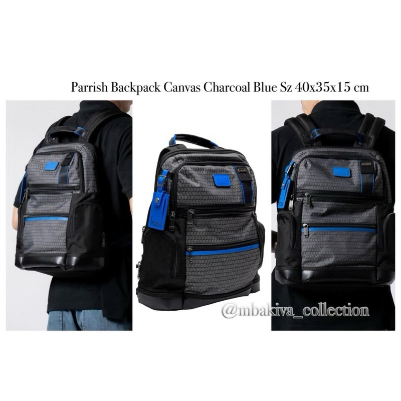 Jual Parrish Backpack Canvas Charcoal Blue | Shopee Indonesia