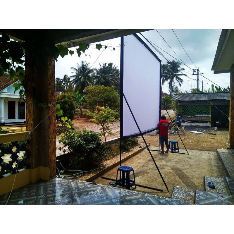 Jual paket frame rangka layar proyektor tanpa sambung ukuran 3×5 meter ...