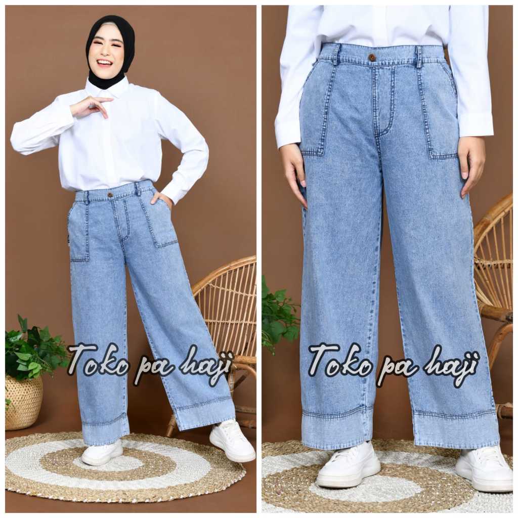 Jual KULOT CARGO JEANS TERBARU HIGH WAIST WANITA DEWASA MUAT BB 40-80 ...
