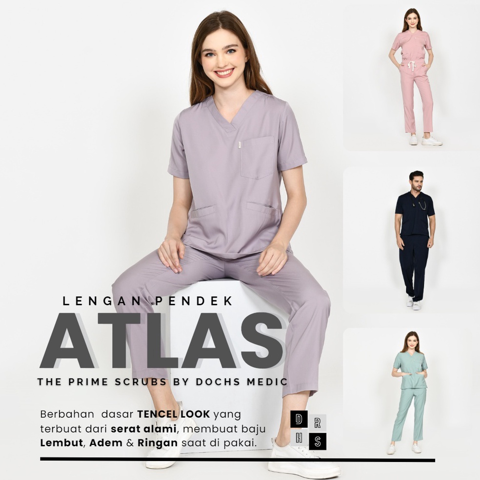 Jual Pasti Untung ATLAS Scrubs / Baju OK / Baju Jaga Lengan Pendek (The ...
