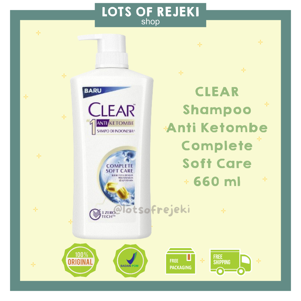 Jual CLEAR Shampoo Anti Ketombe Complete Soft Care 660ml | Shopee Indonesia