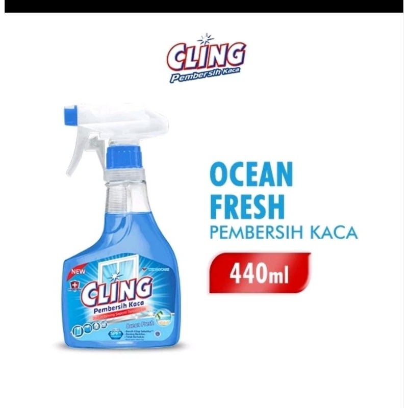 Jual CLING BIRU PEMBERSIH KACA 0CEAN FRESH 440 ML | Shopee Indonesia