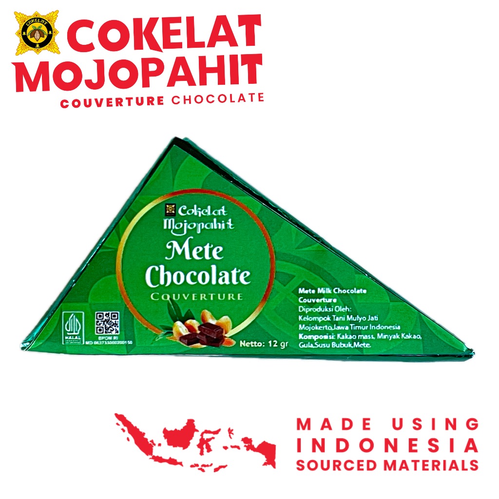 Jual Cokelat Mojopahit | Cokelat Susu Couverture 12 gr Segitiga | 100% ...