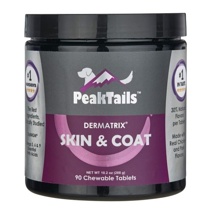 Jual PeakTails Dermatrix Skin & Coat Dog Vitamin 90 Tablets - Peak ...