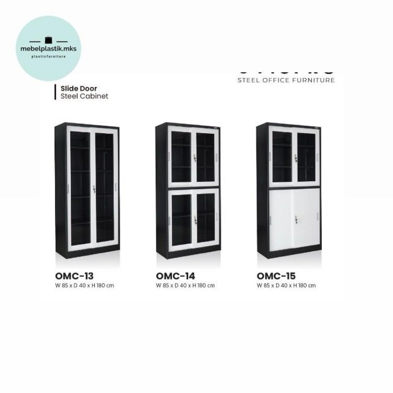 Jual Rak Arsip pintu sliding Ovispro Putih hitam Tebal Kuat Filing ...