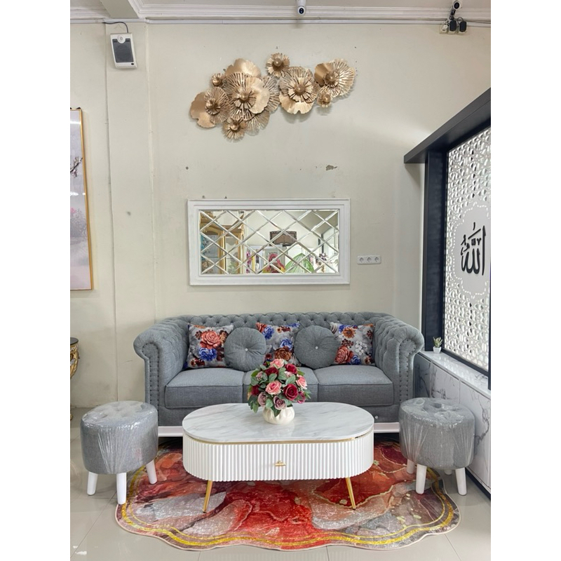 Jual sofa turki lis kayu+stoll+meja | Shopee Indonesia