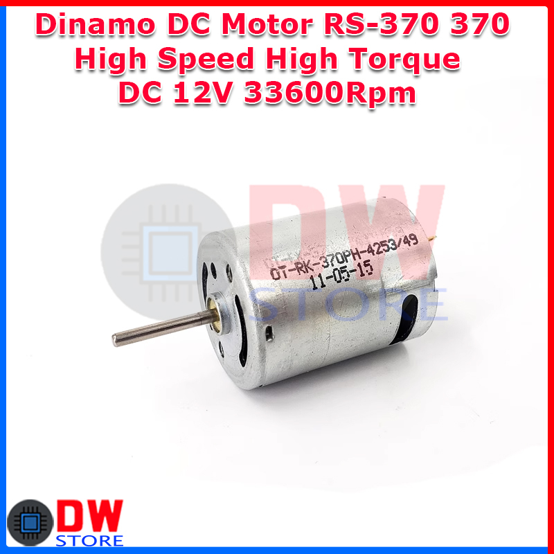 Jual Dinamo DC Motor RS370 RS 370 33600 Rpm High Speed Torque DC 6V-12V ...