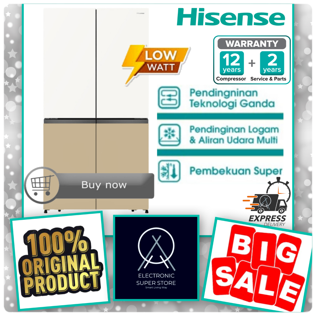 Jual HISENSE KULKAS RQ788N4IWKUS RQ788 N4IWKUS RQ788 4 PINTU 670L ...