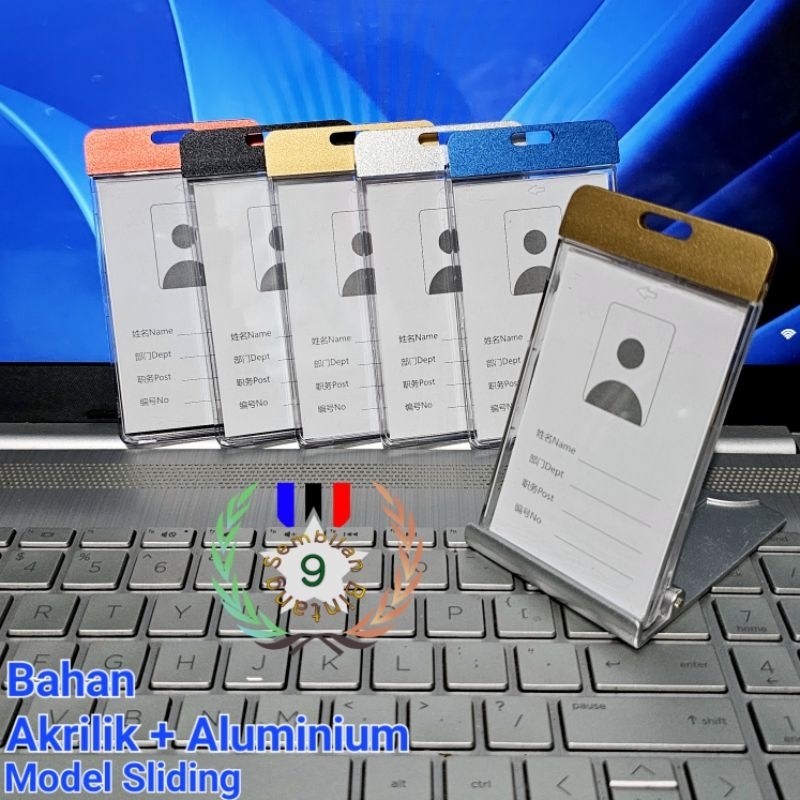 Jual Tempat Kartu Id Card Akrilik Alumunium Sliding Holder Id Card Akrilik 2 Sisi Photocard ...