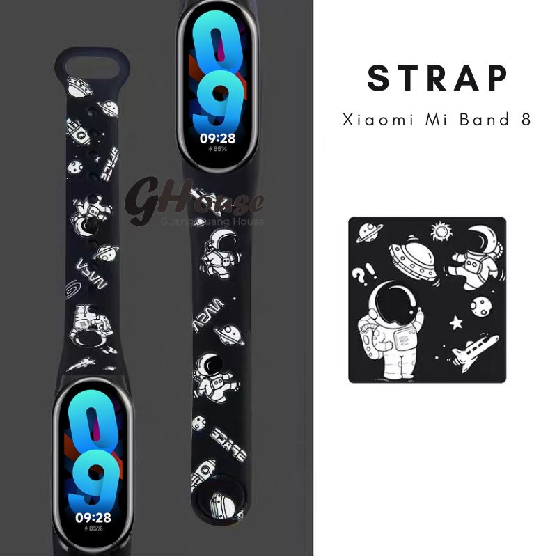 Jual Strap Mi Band 8 Motif Tali Xiaomi Mi Band 8 Motif Silicone Printing Karakter Bahan Silikon ...