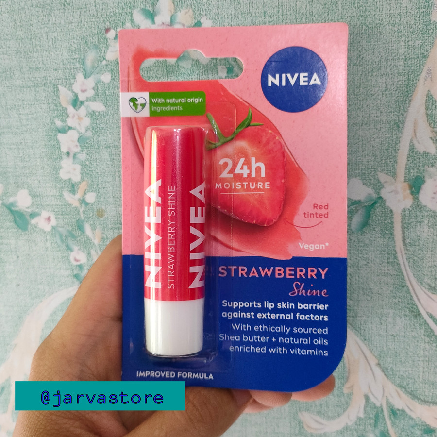 Jual Nivea Lip Fruity Shine Strawberry Lip Balm 4 8 Gr Shopee Indonesia