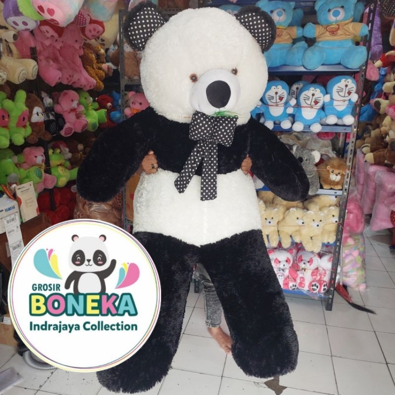 Jual Boneka Teddy Bear Beruang Super Besar Jumbo Panda Hitam Putih 150 ...