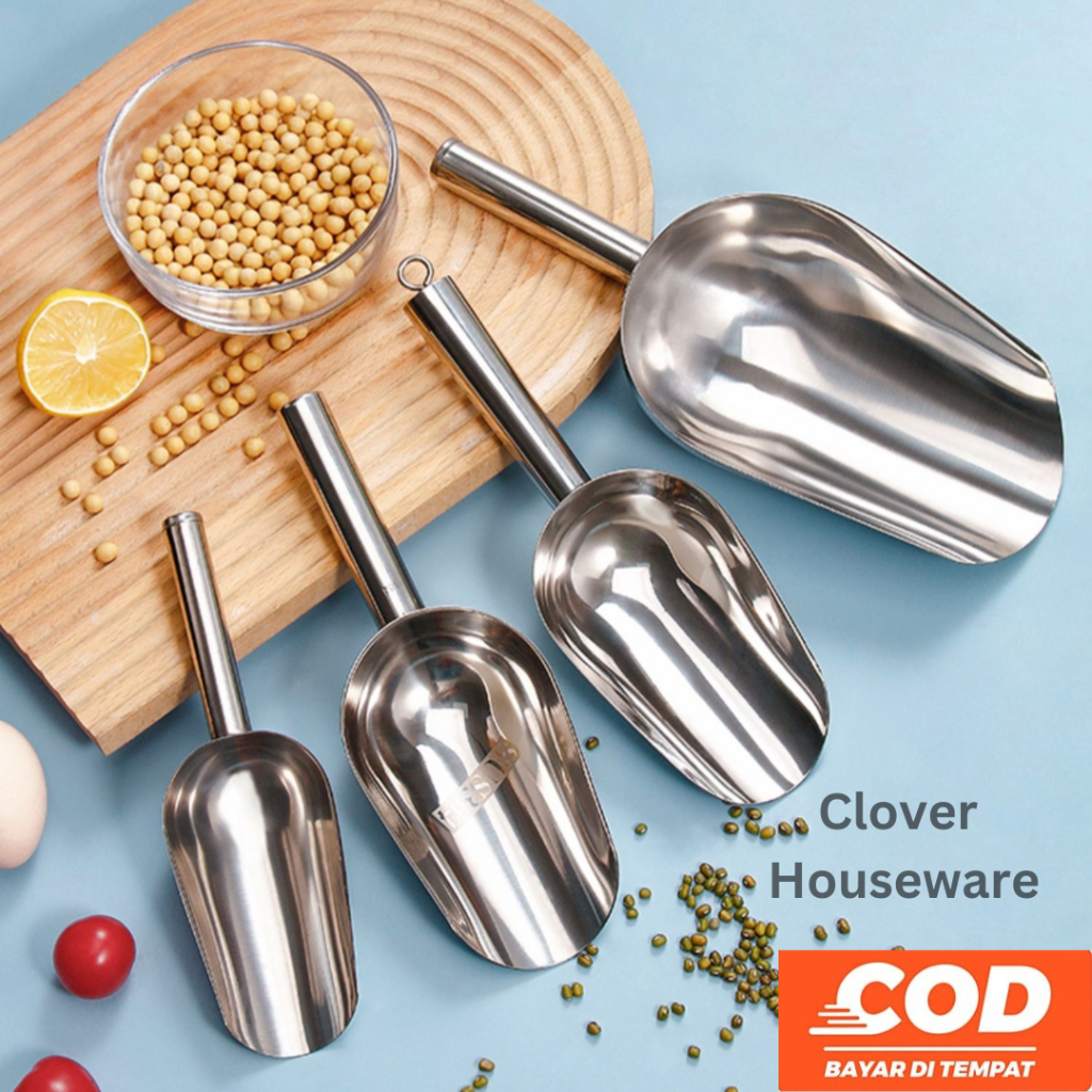 Jual Sendok Sekop Es Batu Stainless Skop Serokan Beras Tepung Jagung ...
