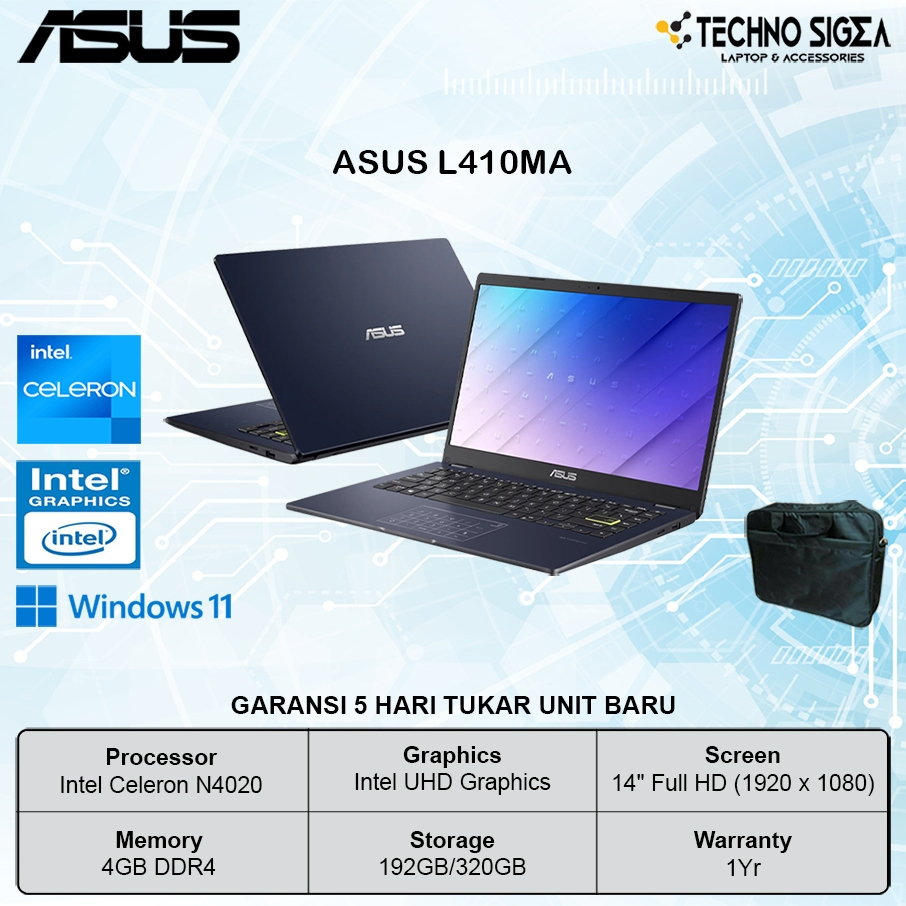 Jual ASUS L410MA N4020 4GB 320GB 14.0FHD | Shopee Indonesia