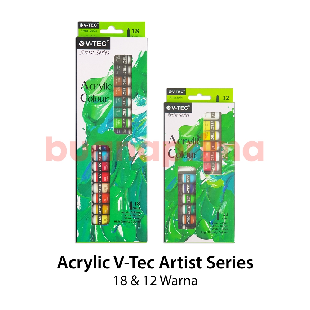 Jual Cat Akrilik V-Tec 12-18 Warna 6 ml Acrylic Colours Vtec Melukis ...