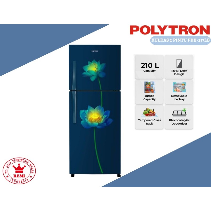 Jual KULKAS 2 PINTU POLYTRON PRB-217 210 LITER LEMARI PENDINGIN REF 2 ...