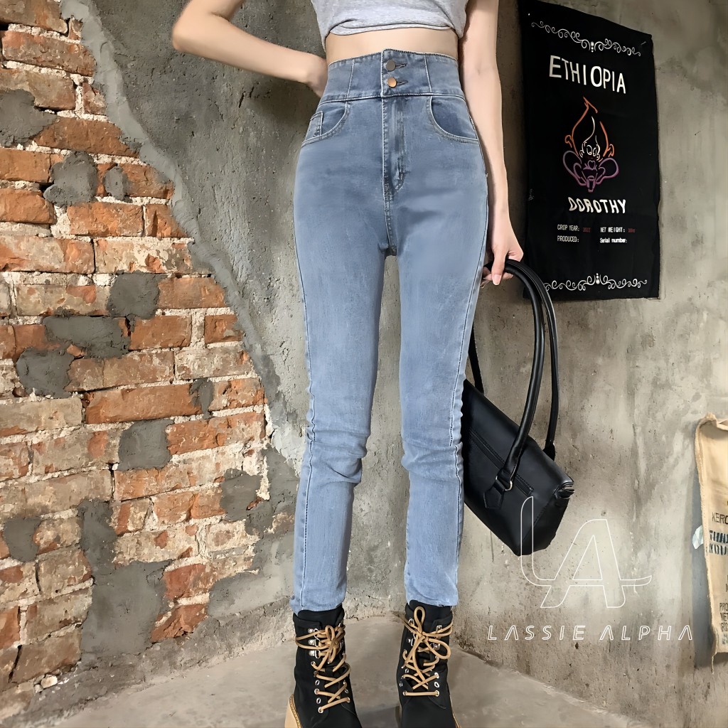 Jual Lassie Alpha J32 Celana highwaist skinny jeans wanita jeans ketat HW Jeans Wanita Celana ...