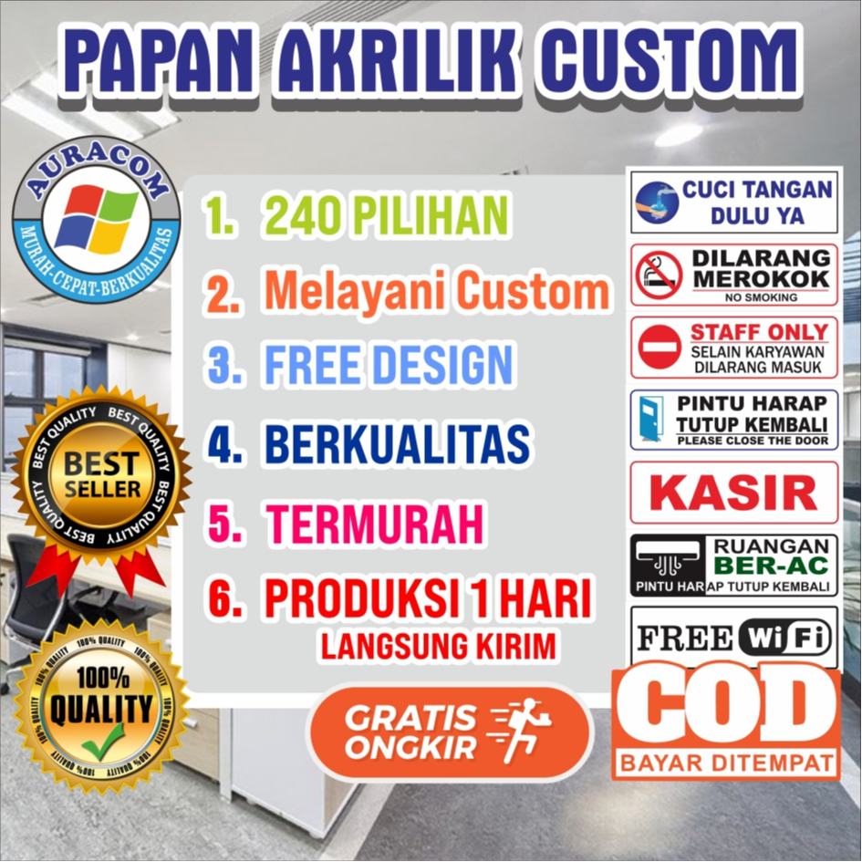 Jual PAPAN AKRILIK & STIKER CUSTOM 240 PILIHAN,, PAPAN NAMA, AKRILIK ...