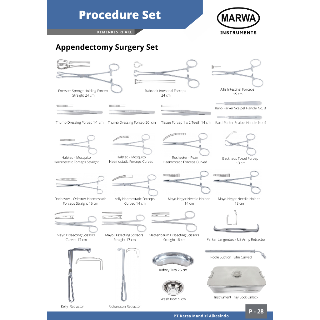 Jual Apendectomy Set / Appendectomy Apekdektomi Apendectomy Set ...