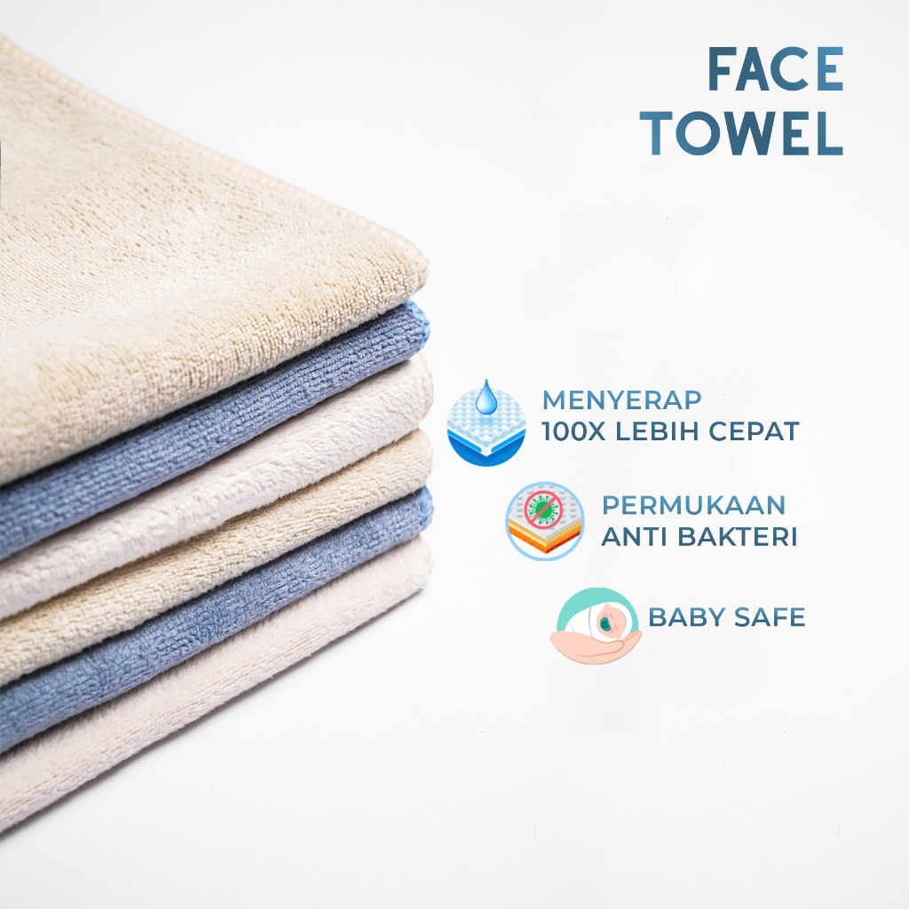 Jual HANDUK MICROFIBER FACE TOWEL ANTI VIRUS 30x70 400 GSM DAYA SERAP ...