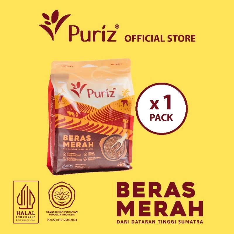 Jual PURIZ Beras Merah - 2kg x 1 Pack | Shopee Indonesia