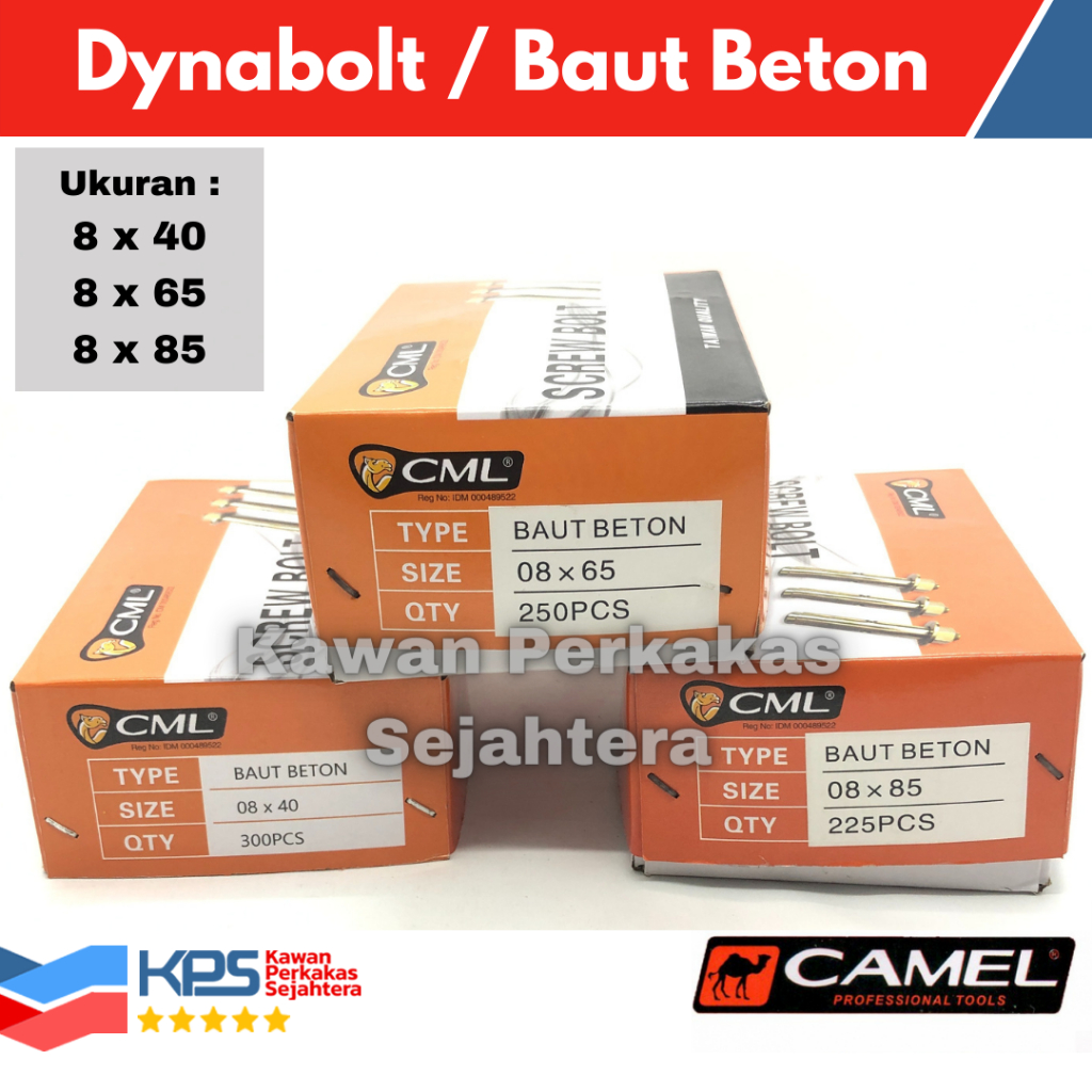 Jual CAMEL Dynabolt 8 x 40 - 8 x 65 - 8 x 85 | Dinabolt Baut Beton ...