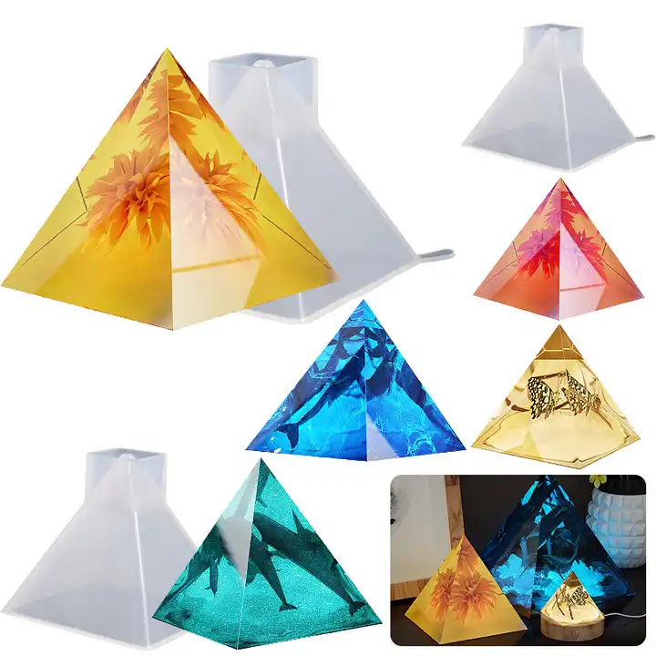 Jual Cetakan Resin Piramida 8.3cm DIY Epoxy Resin Pyramid Silicone ...
