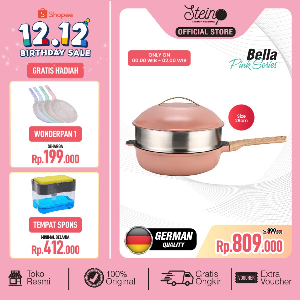 Jual STEIN Bella series | Panci Kukus Granite Coating Greblon German ...