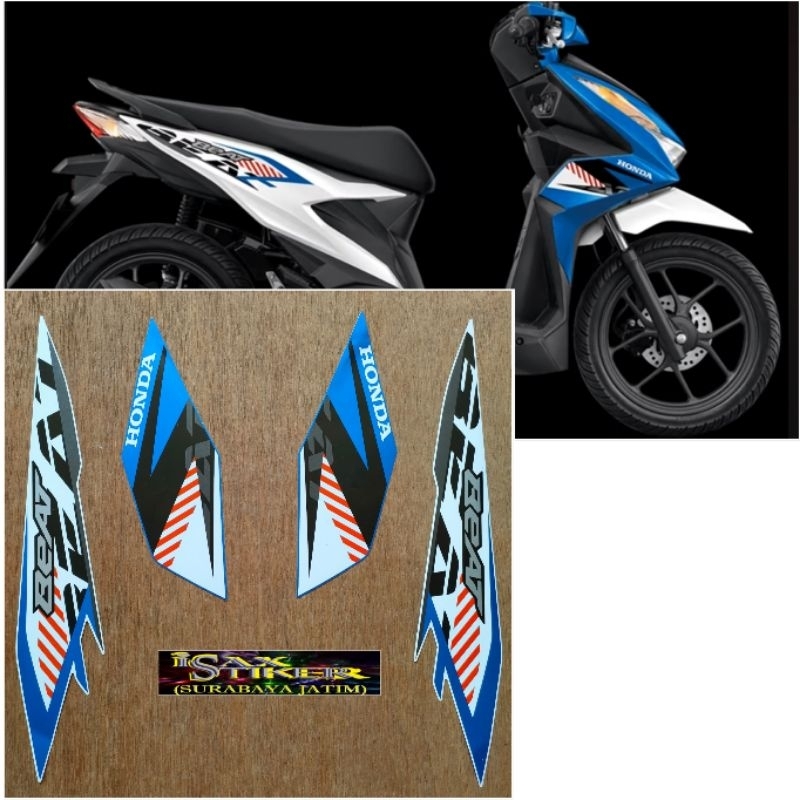 Jual Striping Original honda Beat biru putih tahun 2023 2024 | Shopee ...