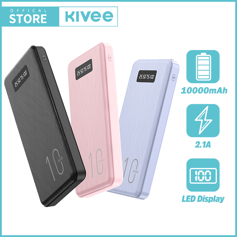 Jual KIVEE Powerbank mini murah 10000 mah + Charger 30W + kabel data ...