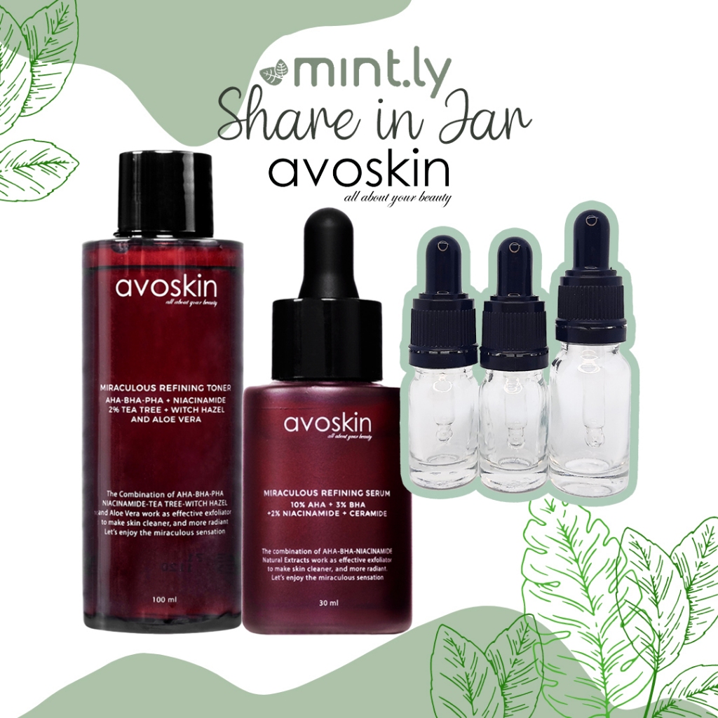 Jual SHARE Avoskin Miraculous Refining Toner & Serum in jar bottle ...