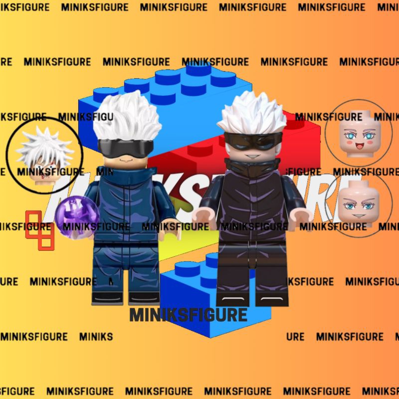 Jual Mainan Balok Susun Figure Mini Gojo Satoru | Anime Jujutsu Kaisen ...